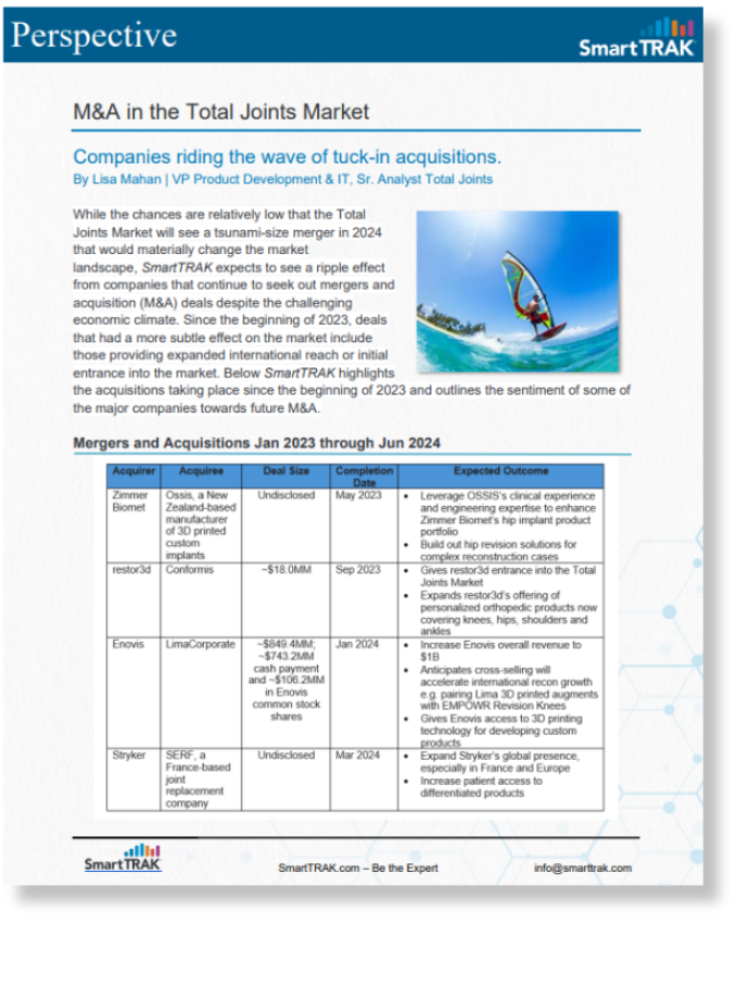 M&A in the Total Joints Market
